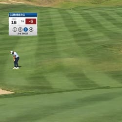 Jordan Gumberg shows good spin control to help save par at the 18th ...